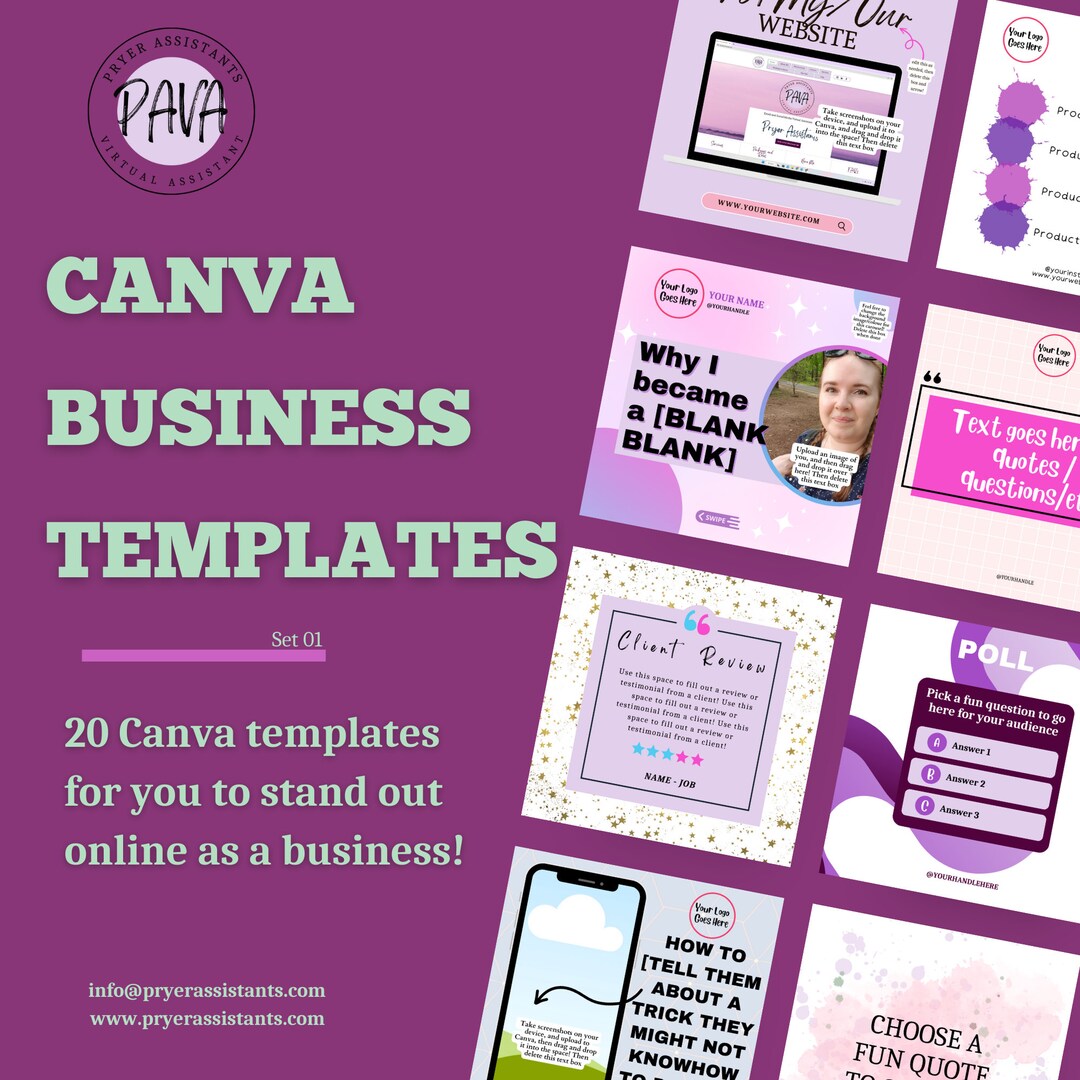 20 Canva Templates for Businesses Small Business UK Carousels Static ...
