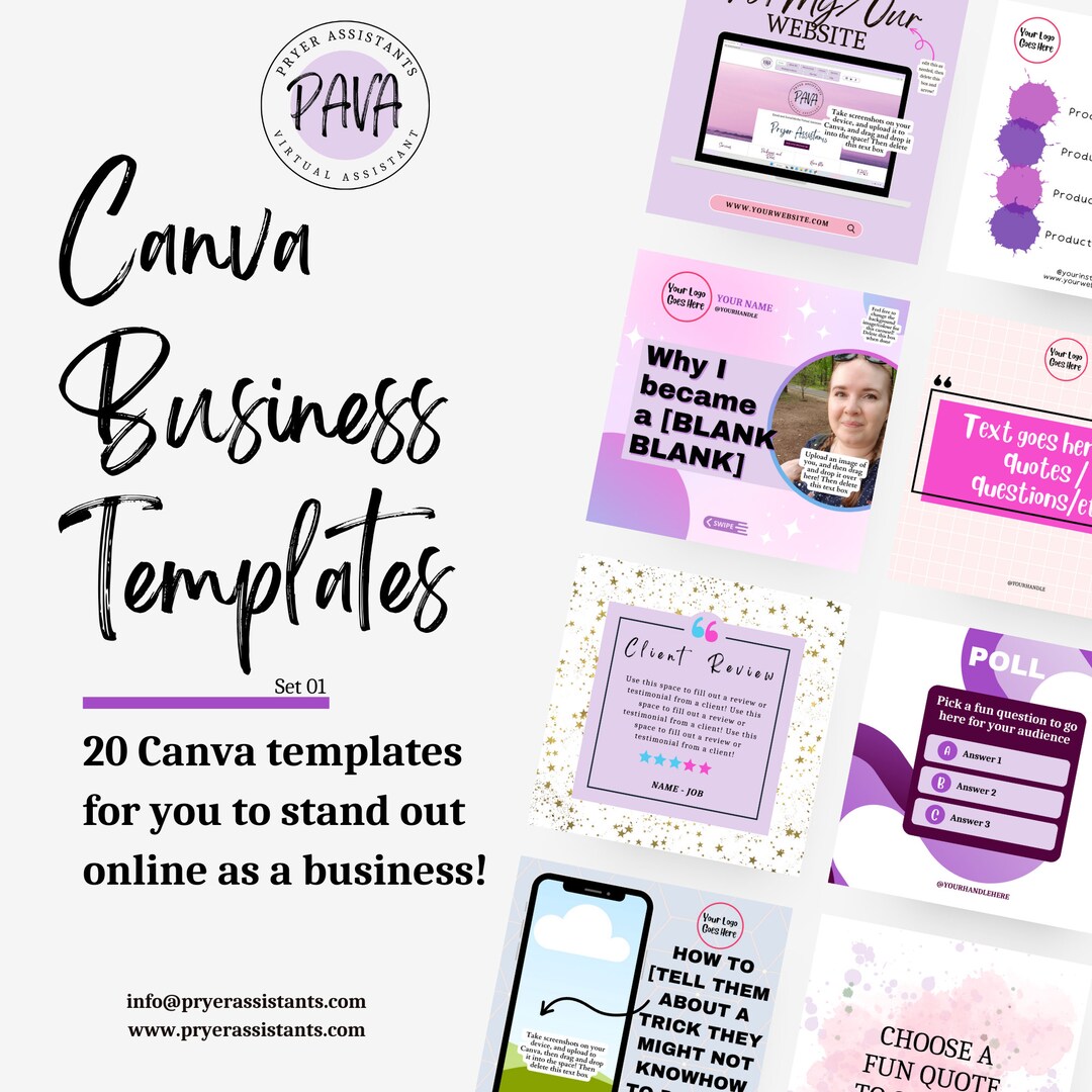 20 Canva Templates for Businesses Small Business UK Carousels - Etsy