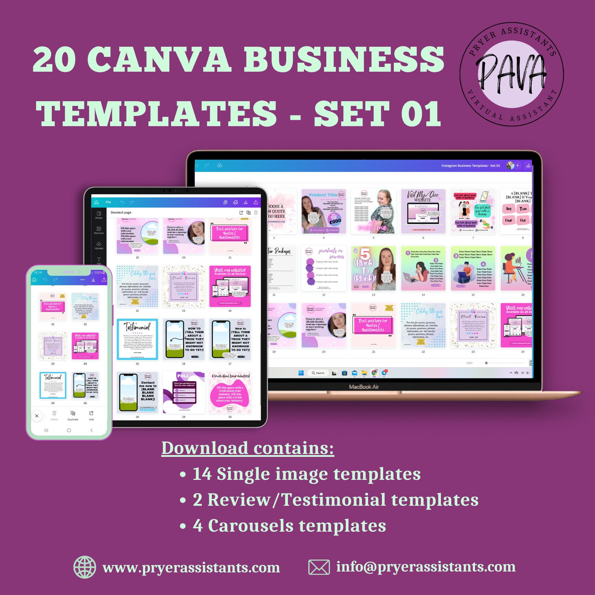 20 Canva Templates for Businesses Small Business UK Carousels Static ...