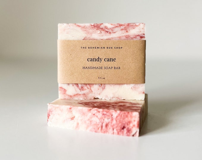 Candy Cane Soap Bar / Christmas Soap Bar / Winter Soap Bar / Natural ...