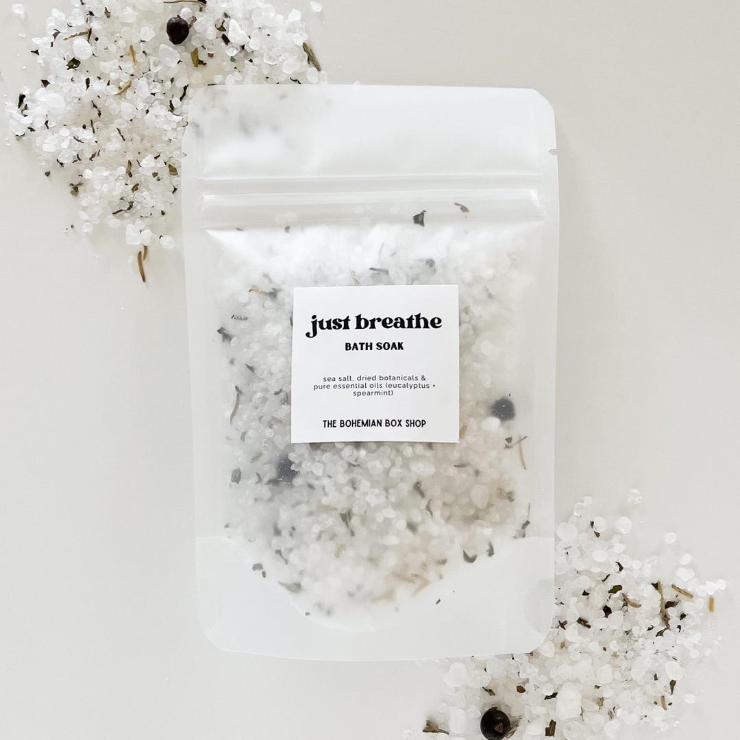 Just Breathe - Eucalyptus Mint Bath Soak Packet - Just Breathe Bath ...