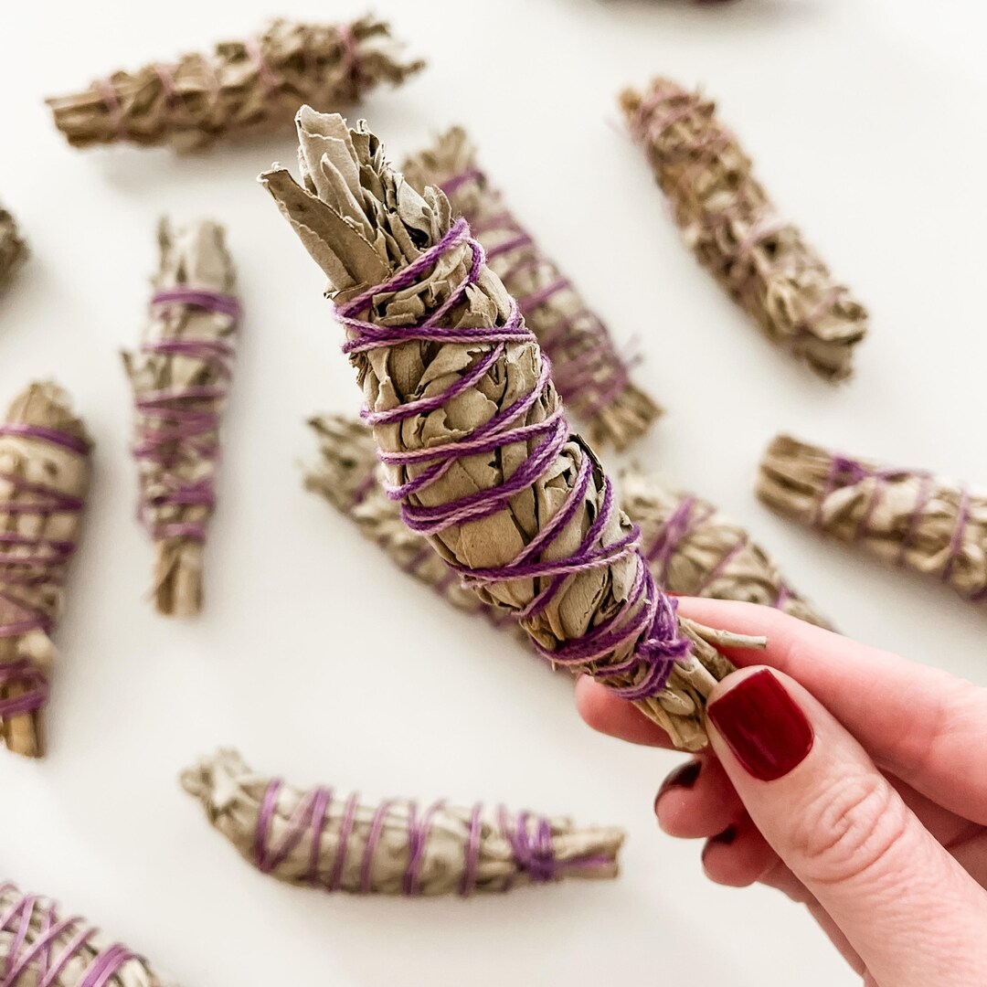 One Mini White Sage 4" Smudge Sticks - for Cleansing, Chakra Balancing ...