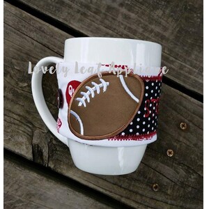 DIGITAL ITEM: Football Mug Wrap Design Set ITH Embroidery Design 5x7 ...