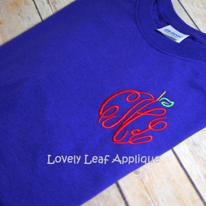 DIGITAL ITEM: Apple Monogram Topper Embroidery Design - Etsy
