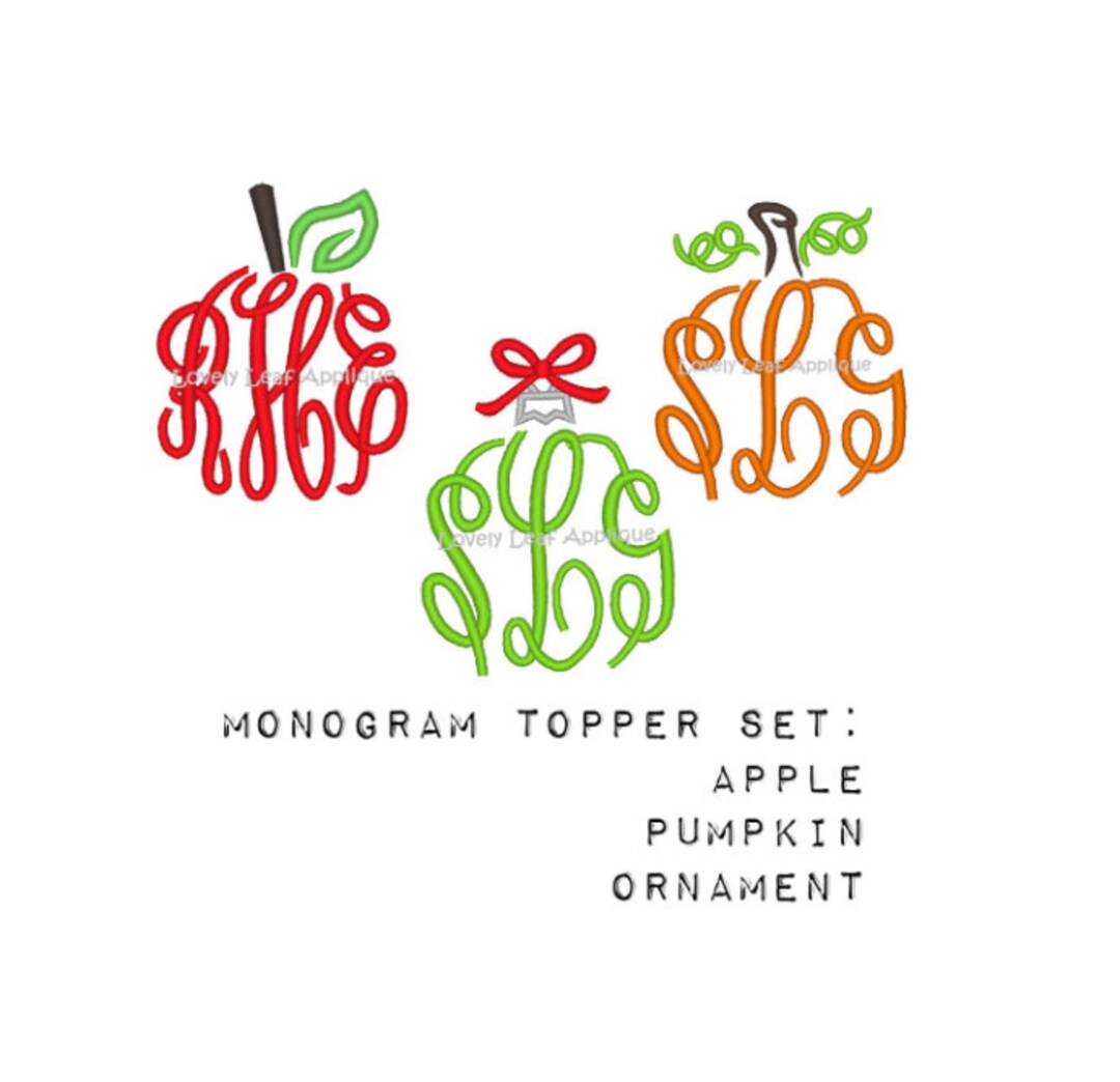 DIGITAL ITEM: Monogram Topper Embroidery Design SET - Etsy