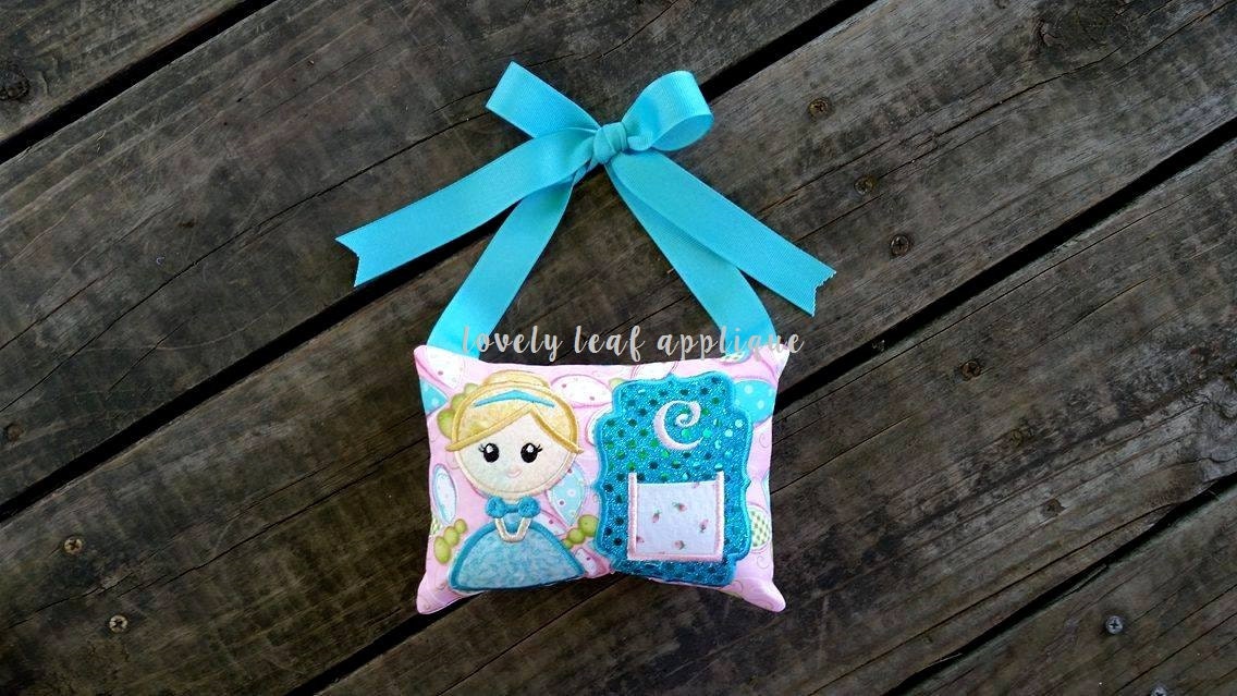 DIGITAL ITEM: Blue Princess Inspired Tooth Fair Pillow ITH Designs - Etsy