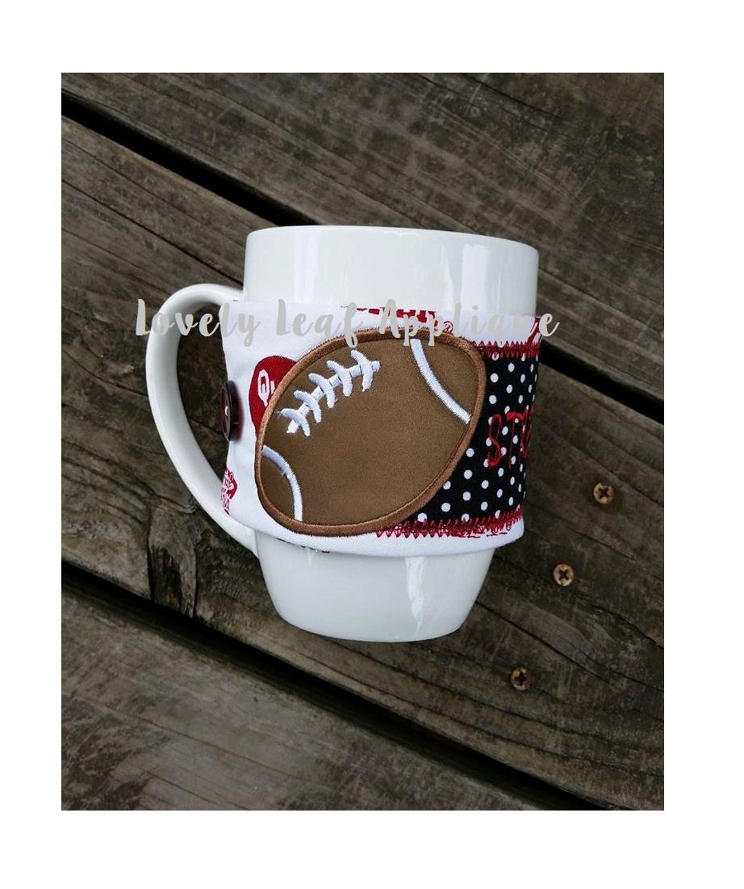 DIGITAL ITEM: Football Mug Wrap Design Set ITH Embroidery Design 5x7 ...