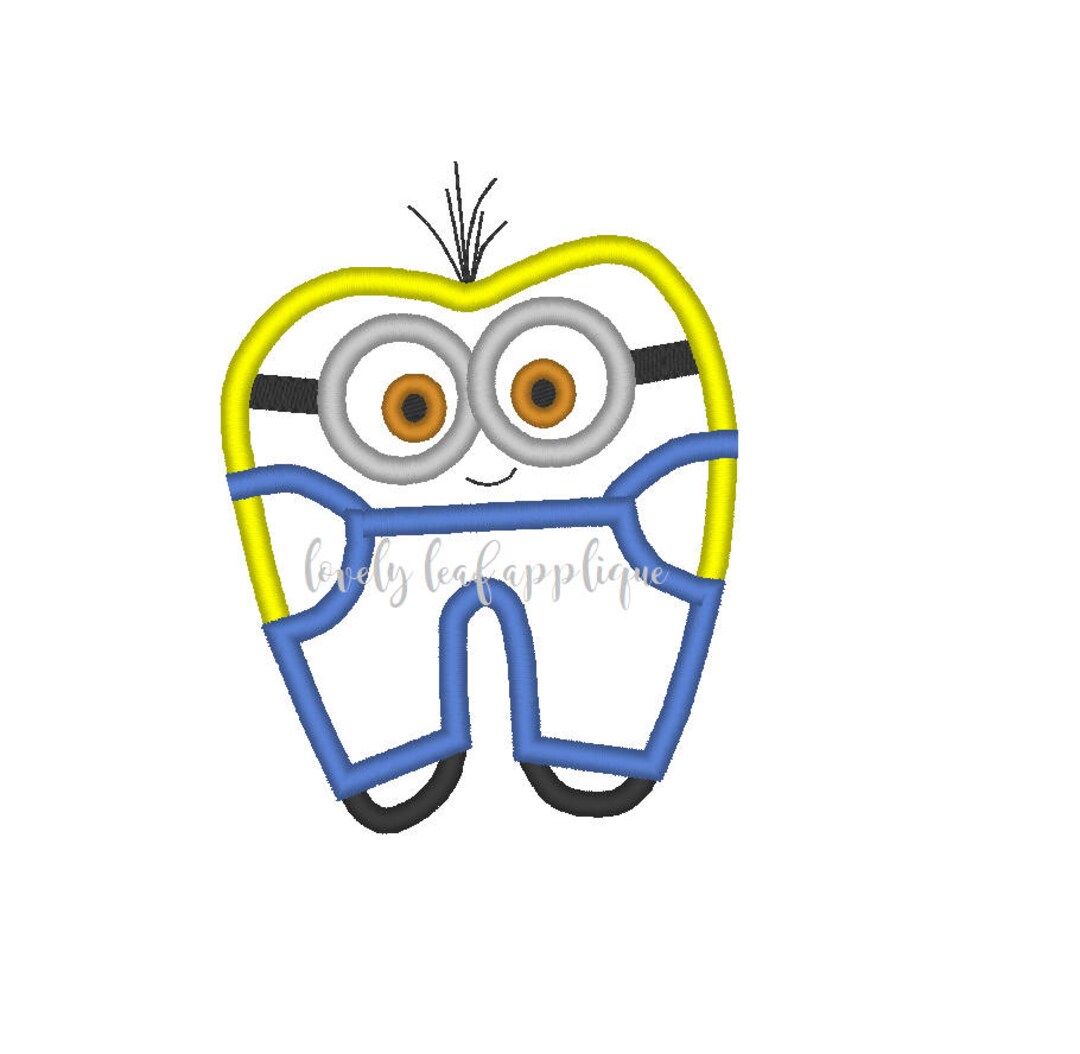 DIGITAL ITEM: Minion Tooth Applique Design 4x4 and 5x7 - Etsy