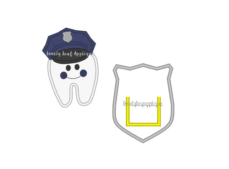DIGITAL ITEM: Police Tooth Applique Design and Shield Pocket Applique ...