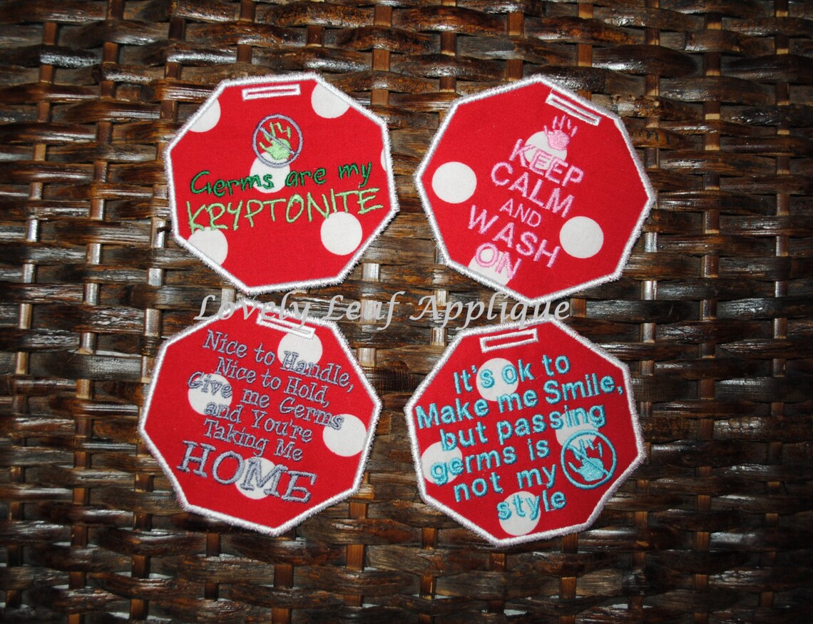 DIGITAL ITEM: Set of 4 Stop Signs for Baby 4x4 Applique - Etsy