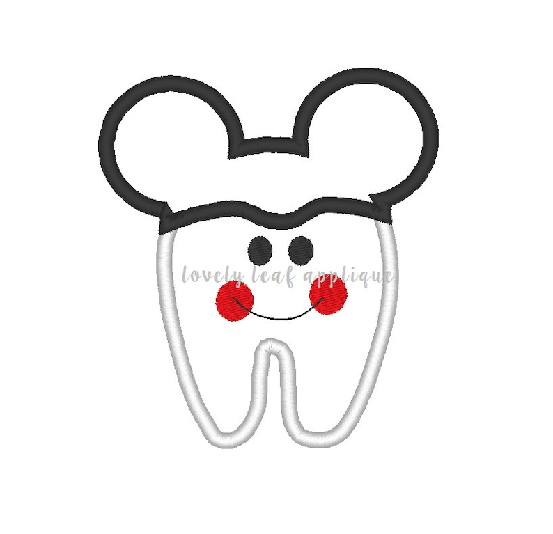 DIGITAL ITEM: Mouse Ear Tooth Applique Design - Etsy
