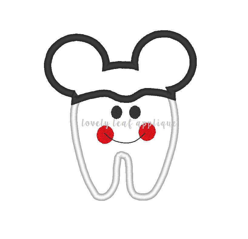 DIGITAL ITEM: Mouse Ear Tooth Applique Design - Etsy