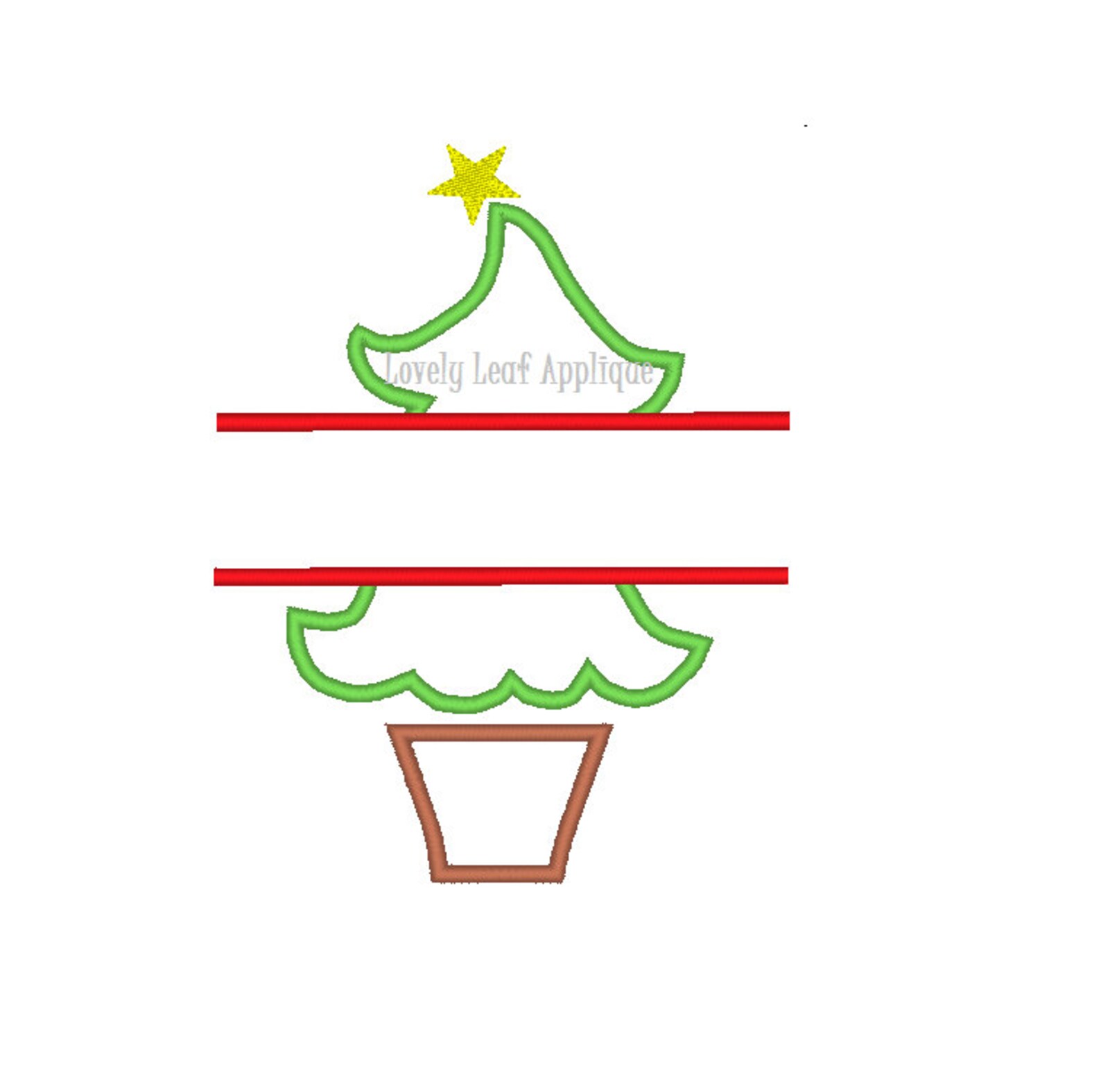 DIGITAL ITEM: Split Christmas Tree Applique Design 4 SIZES - Etsy