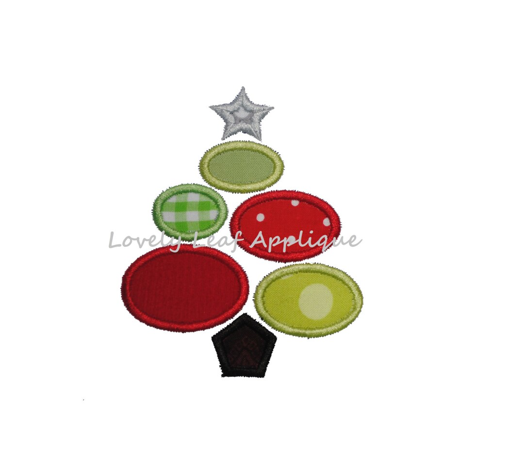 DIGITAL ITEM: Oval Christmas Tree Applique Design - Etsy