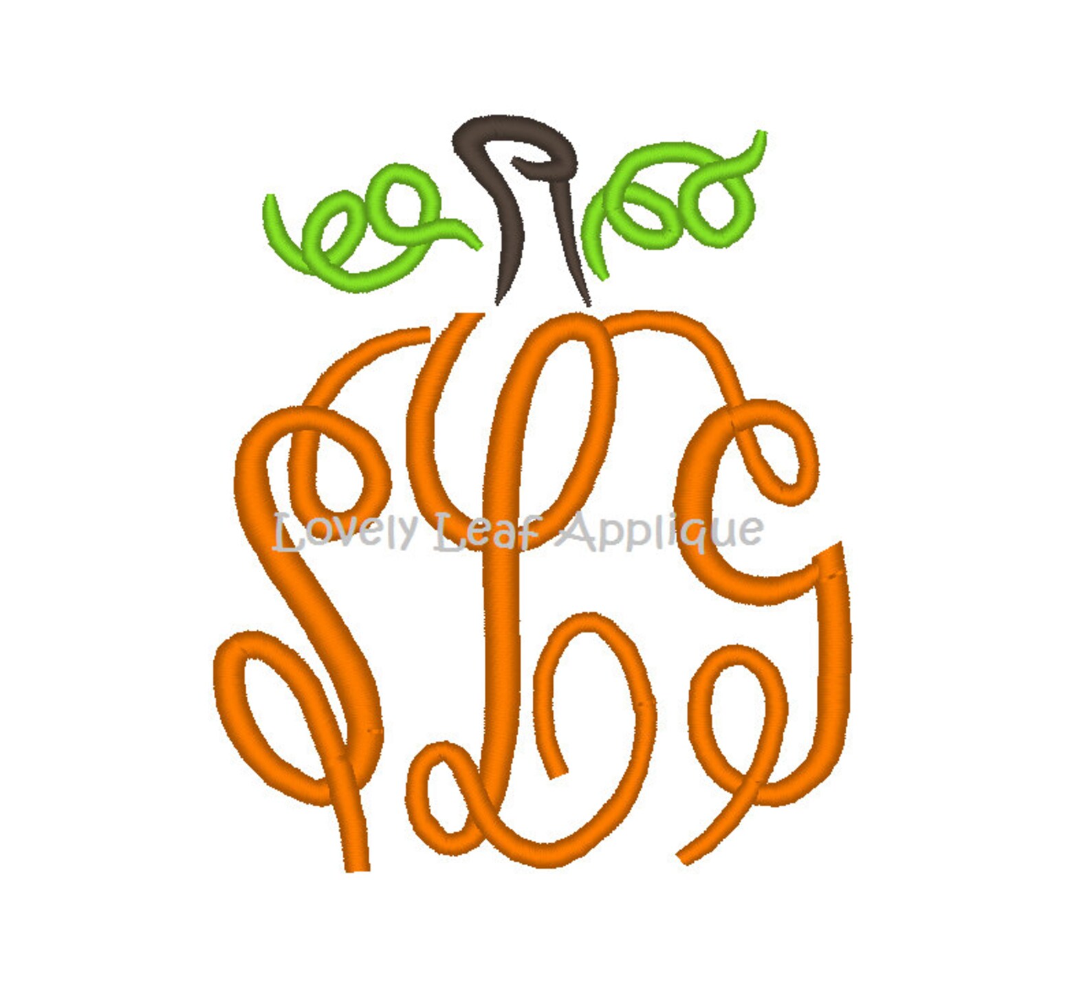 DIGITAL ITEM: Pumpkin Monogram Topper Embroidery Design - Etsy