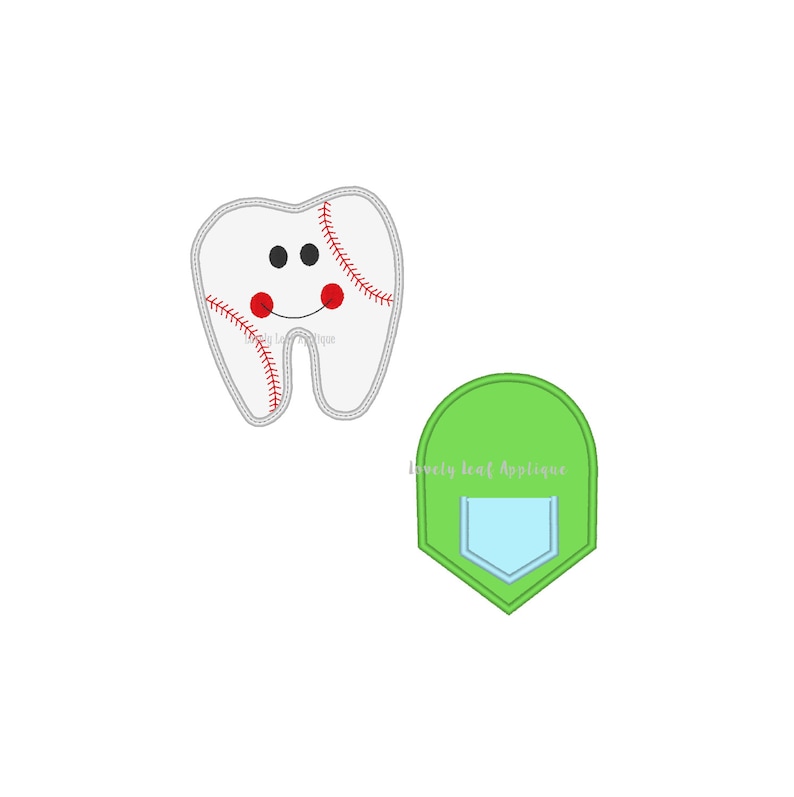 DIGITAL ITEM: Baseball Tooth With Pocket Applique Design - Etsy