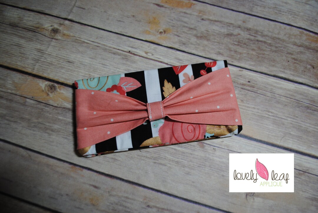 DIGITAL ITEM: ITH Bow Checkbook Cover Embroidery Design - Etsy