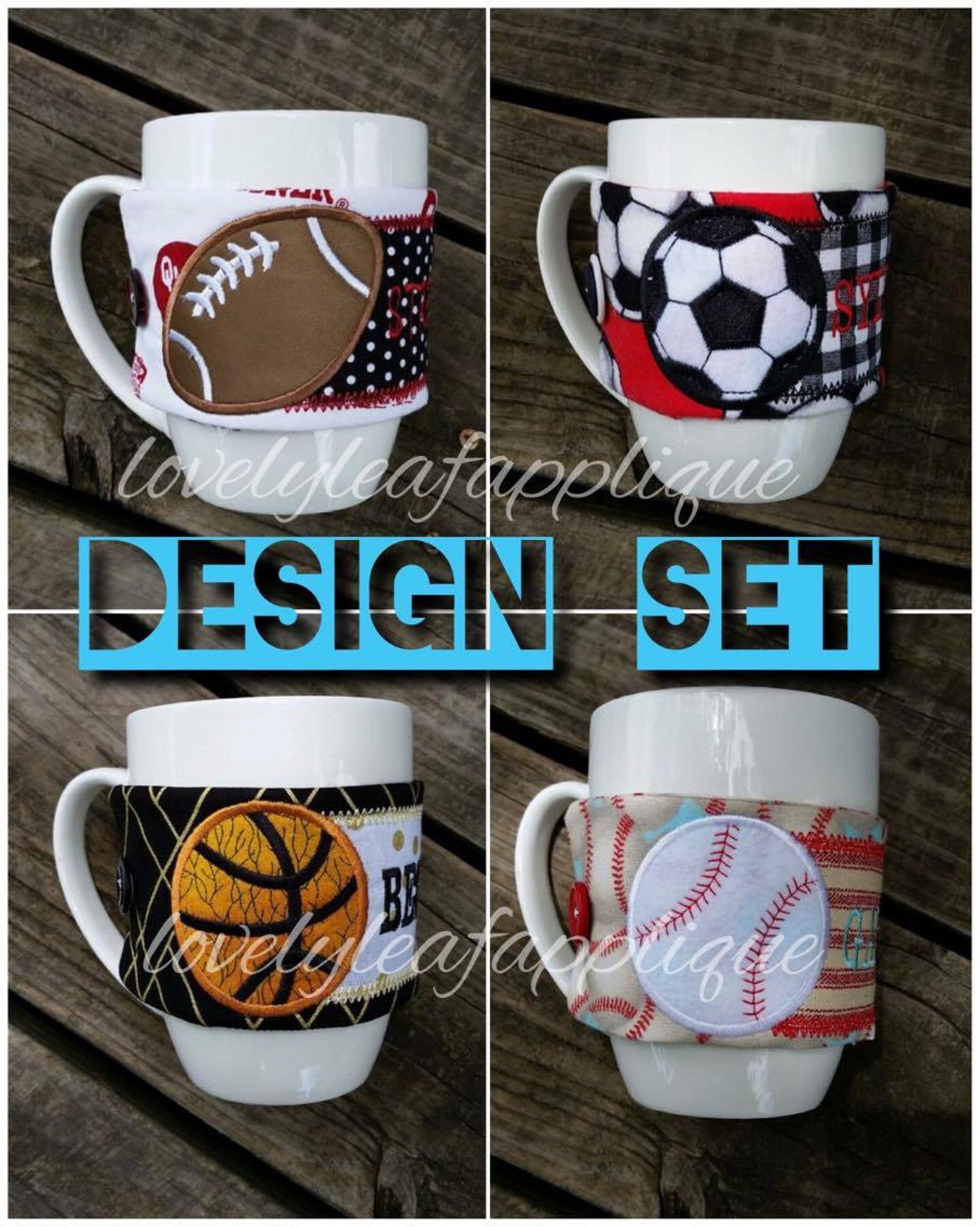 DIGITAL ITEM: Sports Mug Wrap Design Set ITH Embroidery Design - Etsy
