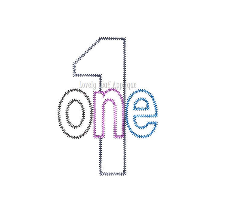 DIGITAL ITEM: One Over One Birthday Applique Design 2 Sizes - Etsy