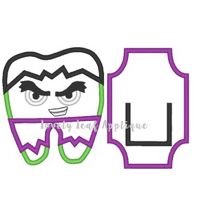 DIGITAL ITEM: 6x10 Hulk Inspired Tooth Fairy Pillow ITH Design 6x10 ...
