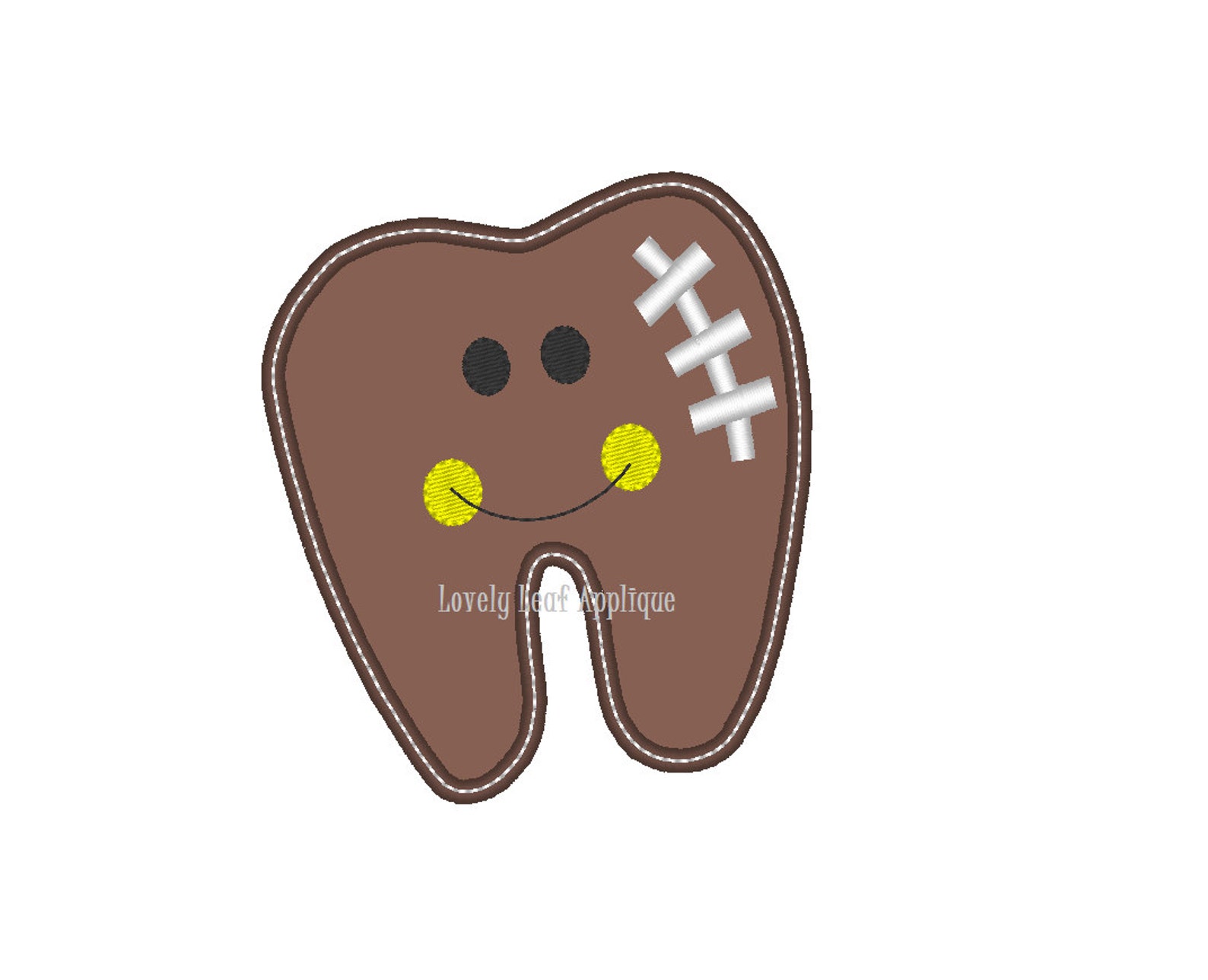 DIGITAL ITEM: Football Tooth Applique Design - Etsy
