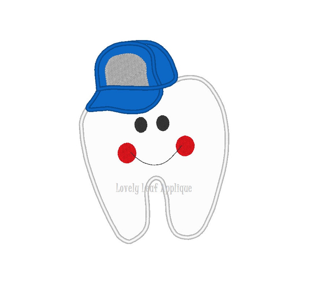 DIGITAL ITEM: Tooth Boy With Hat Applique Design - Etsy