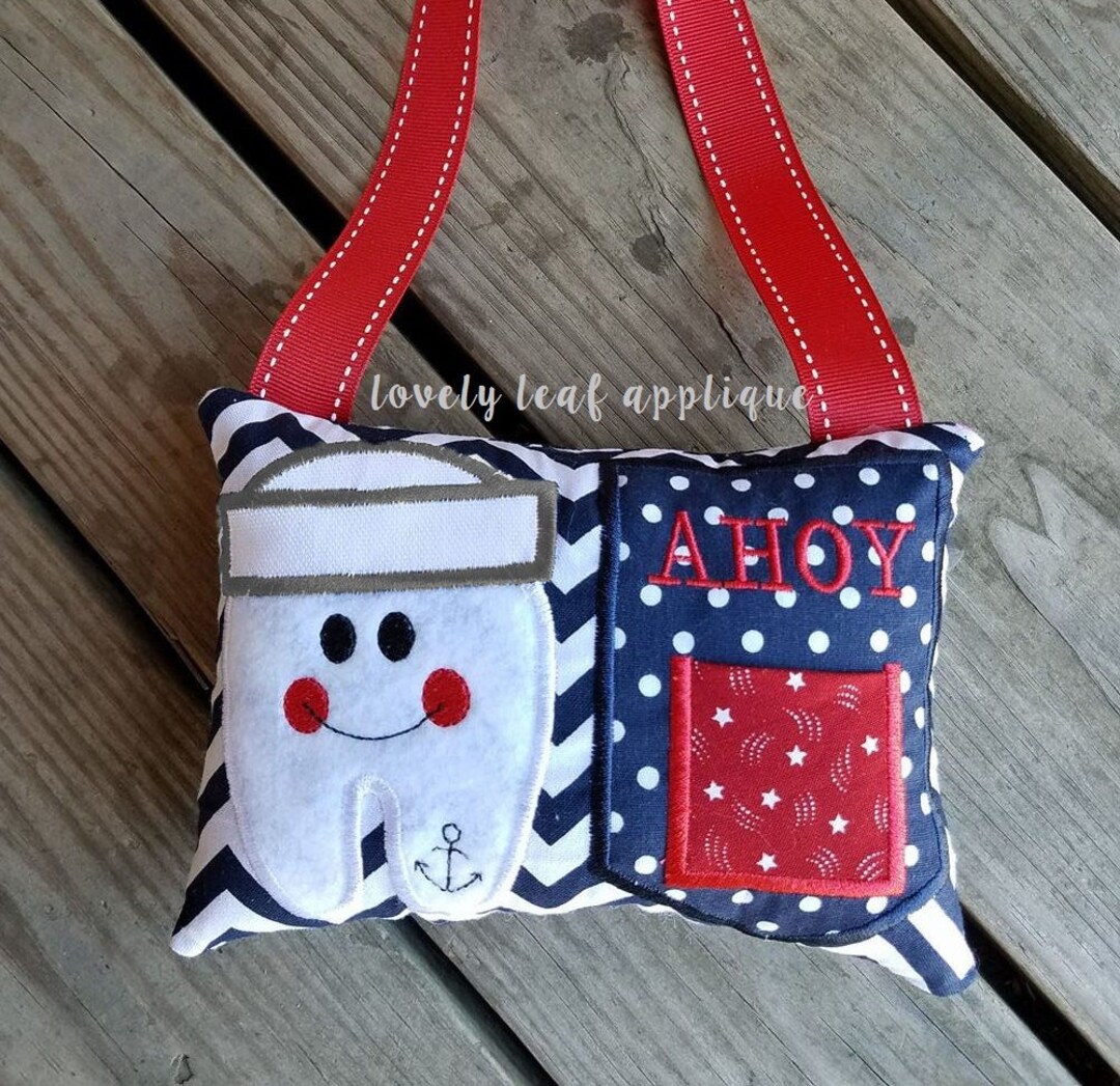 DIGITAL ITEM: 5x7 ITH Sailor Tooth Fairy Pillow Design - Etsy