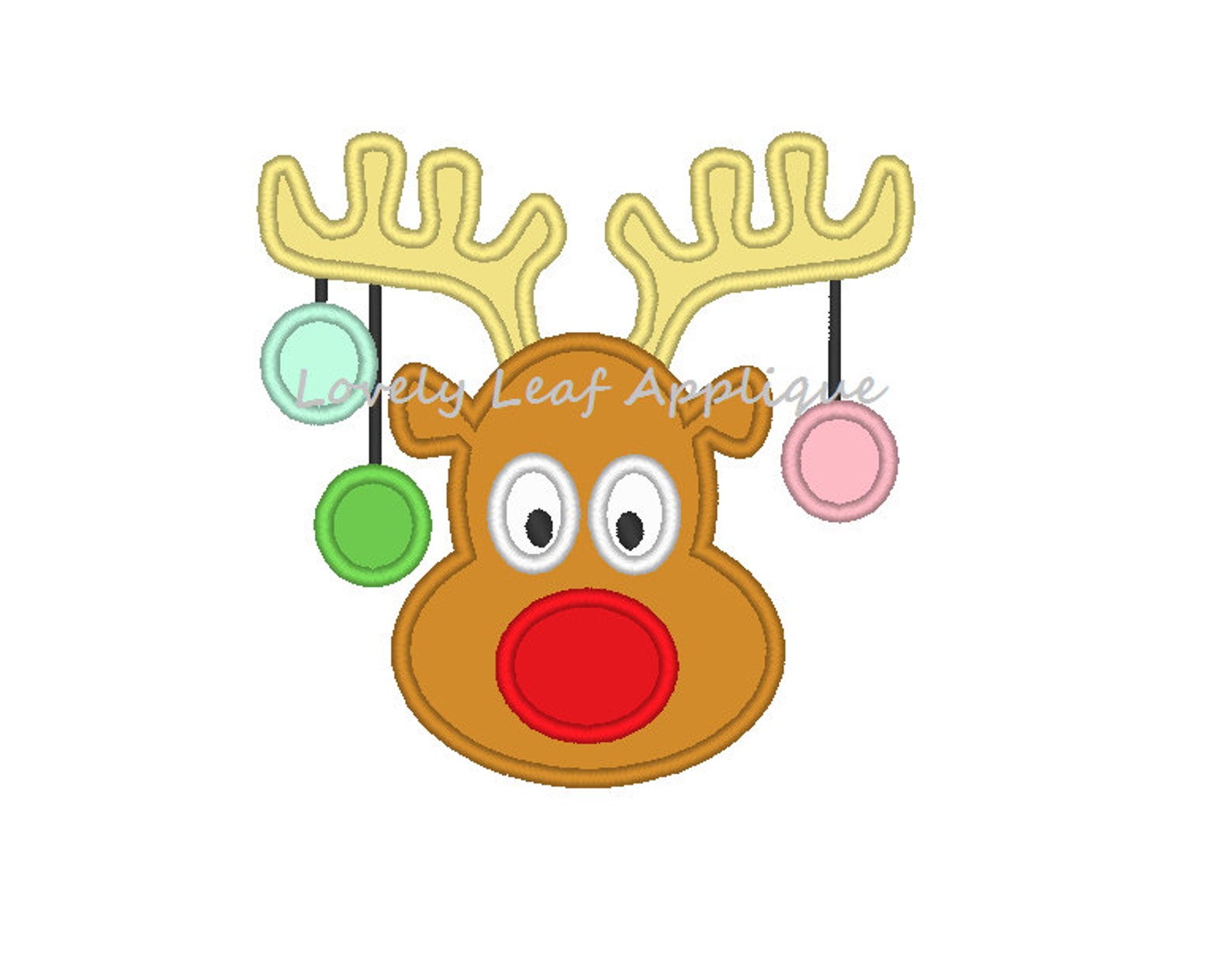 DIGITAL ITEM: Reindeer With Ornaments Applique Design 4x4 and - Etsy
