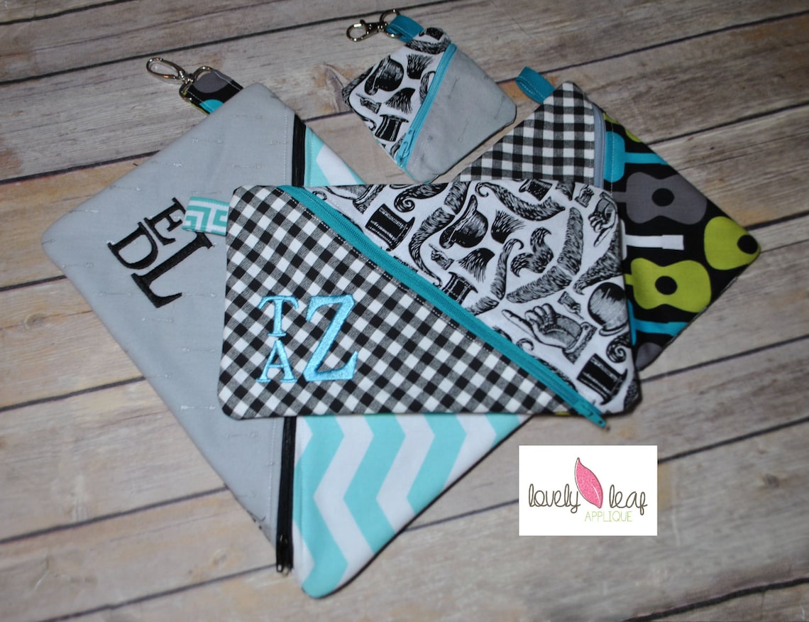 DIGITAL ITEM: ITH Diagonal Zipper Pouch Embroidery Design Set - Etsy