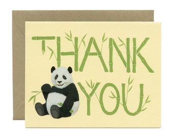 Panda Thank You Card - Etsy