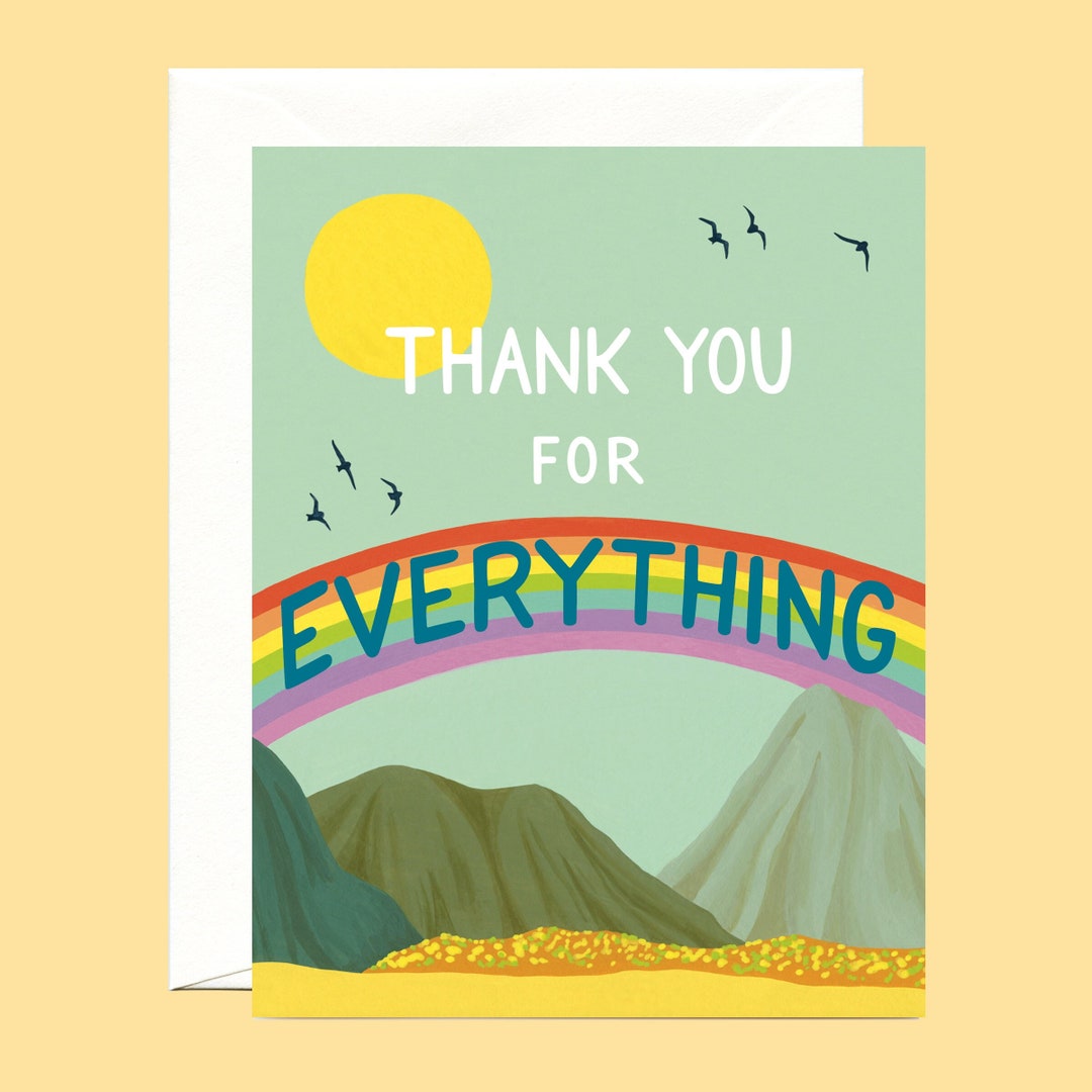 Thank You for Everything Card - "thank You for Everything" - ID: TY307 - Etsy