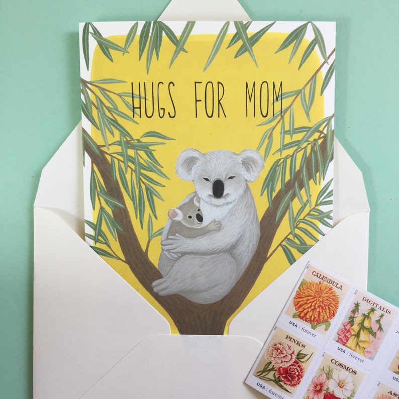 Koala Hugs Mother's Day Card hugs for Mom - Etsy