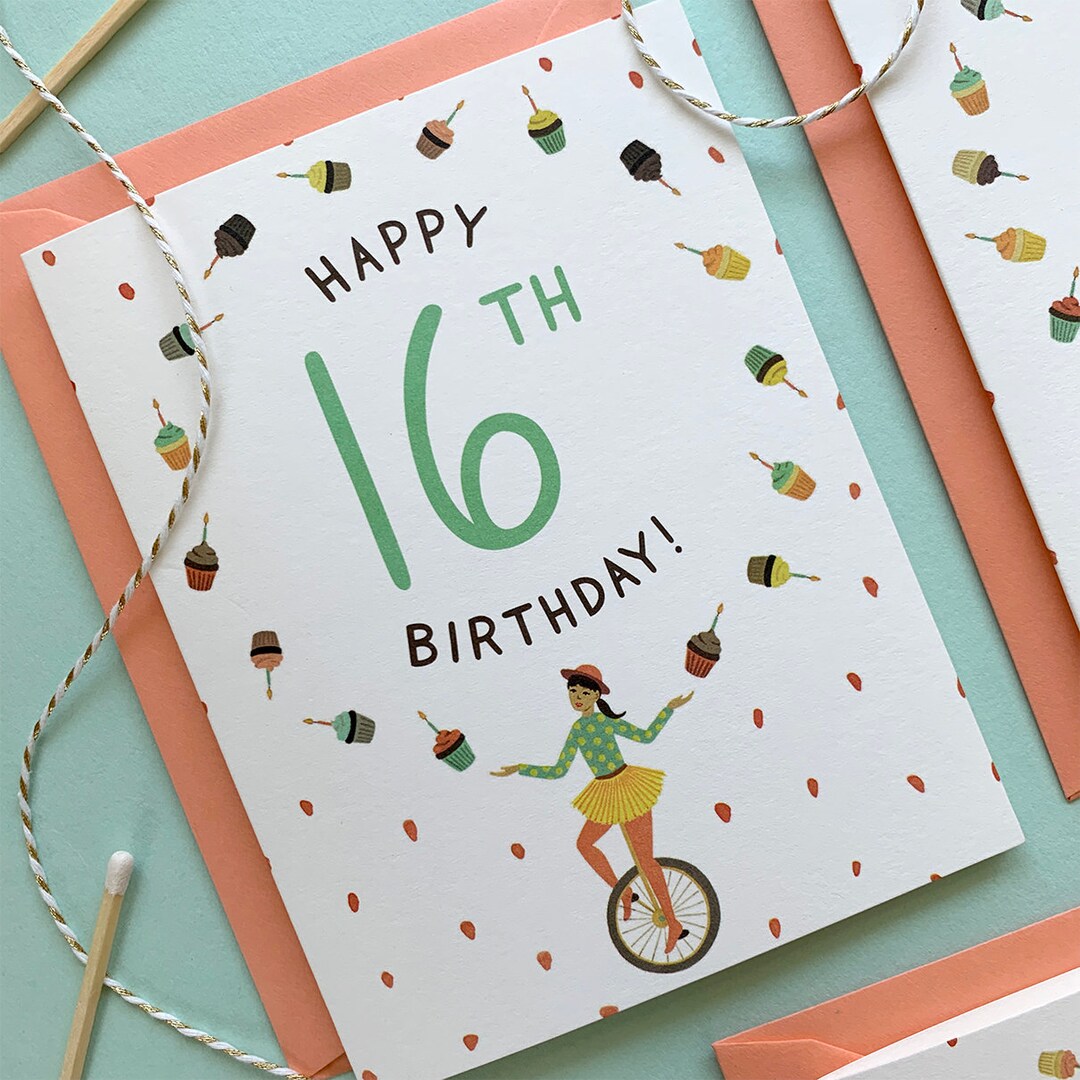 Juggler 16th Birthday Card - "happy 16th Birthday!" - ID: BIR227 - Etsy
