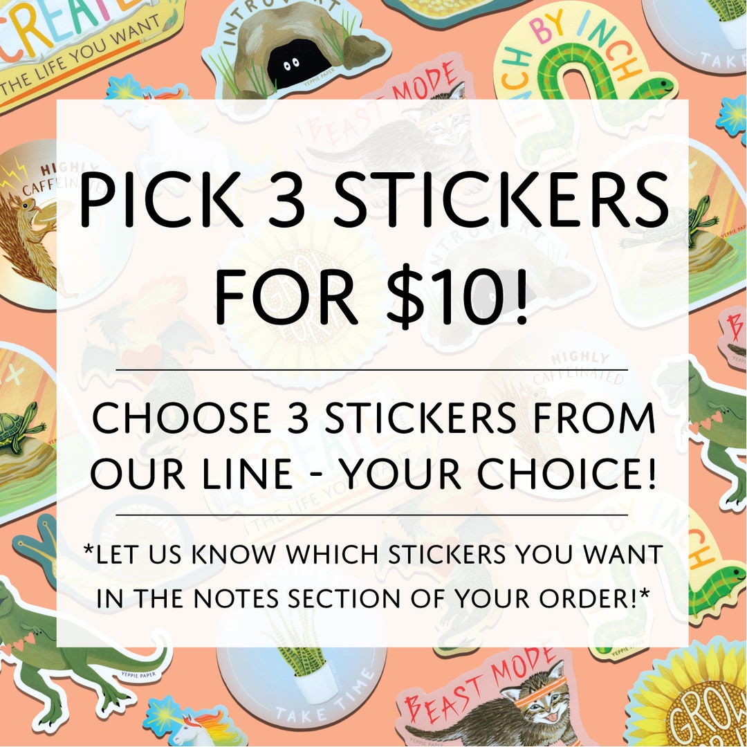 Pick 3 Stickers Bundle - Etsy