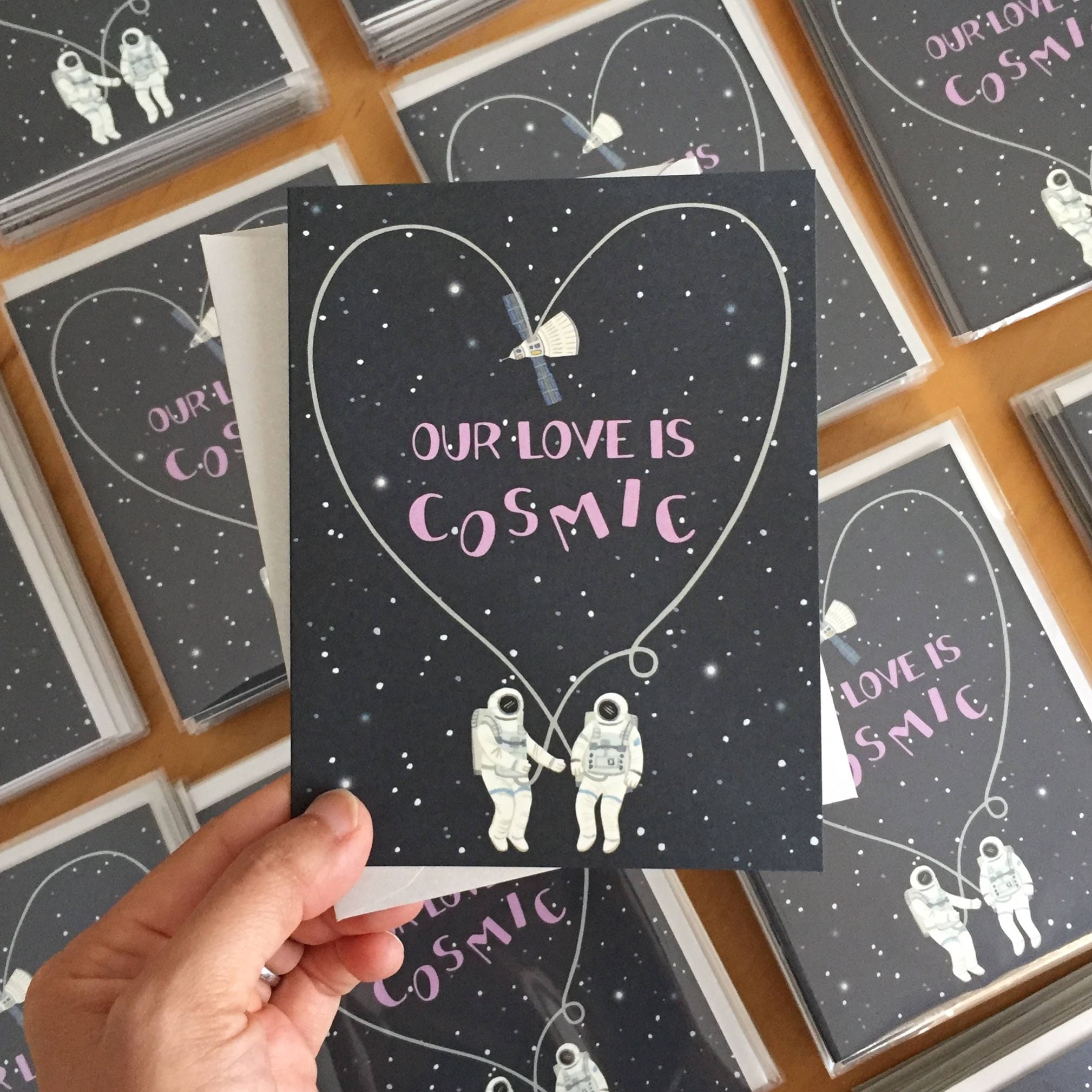 Space Astronauts Love Card Our Love is Cosmic | Etsy