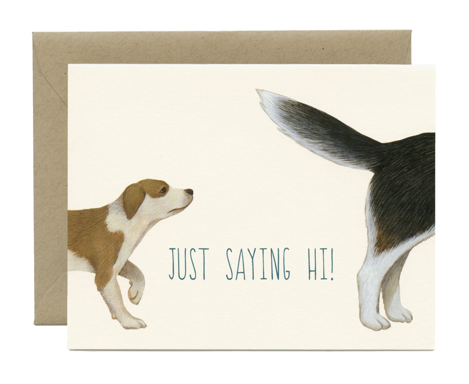 Dog Sniffing Dog Hello Card just Saying Hi - Etsy