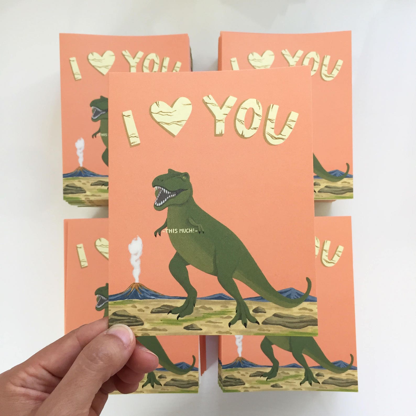 T-rex Dinosaur Love Card i Love You This Much - Etsy
