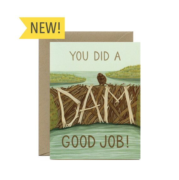Beaver Dam Congrats Card You Did a Dam Good Job | Etsy