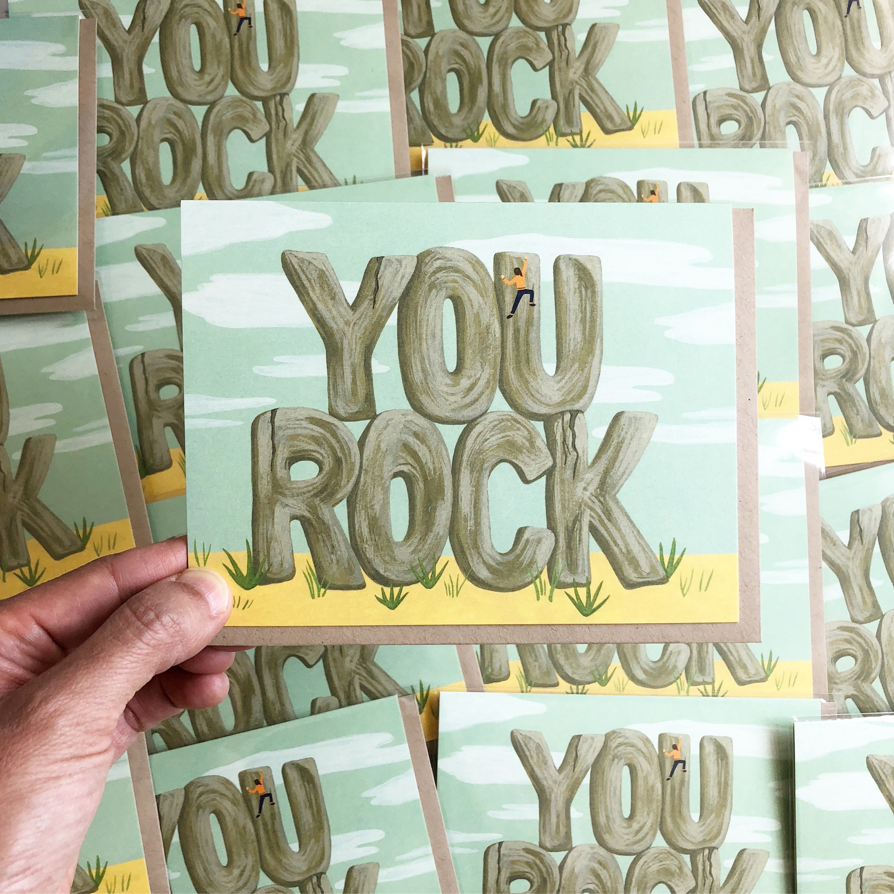 Rock Climber Girl Congrats Card - "you Rock" - ID: CON157 - Etsy