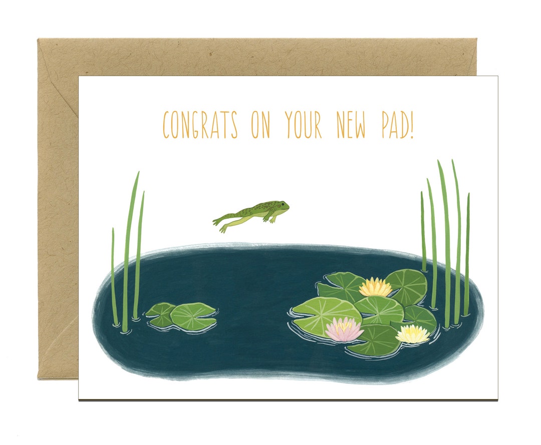 Frog & Lily Pad New Home Congrats Card - "congrats on Your New Pad ...