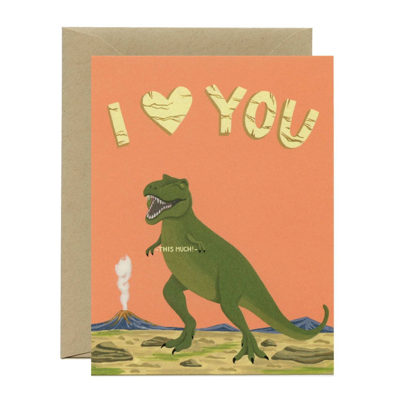 T-rex Dinosaur Love Card i Love You This Much | Etsy