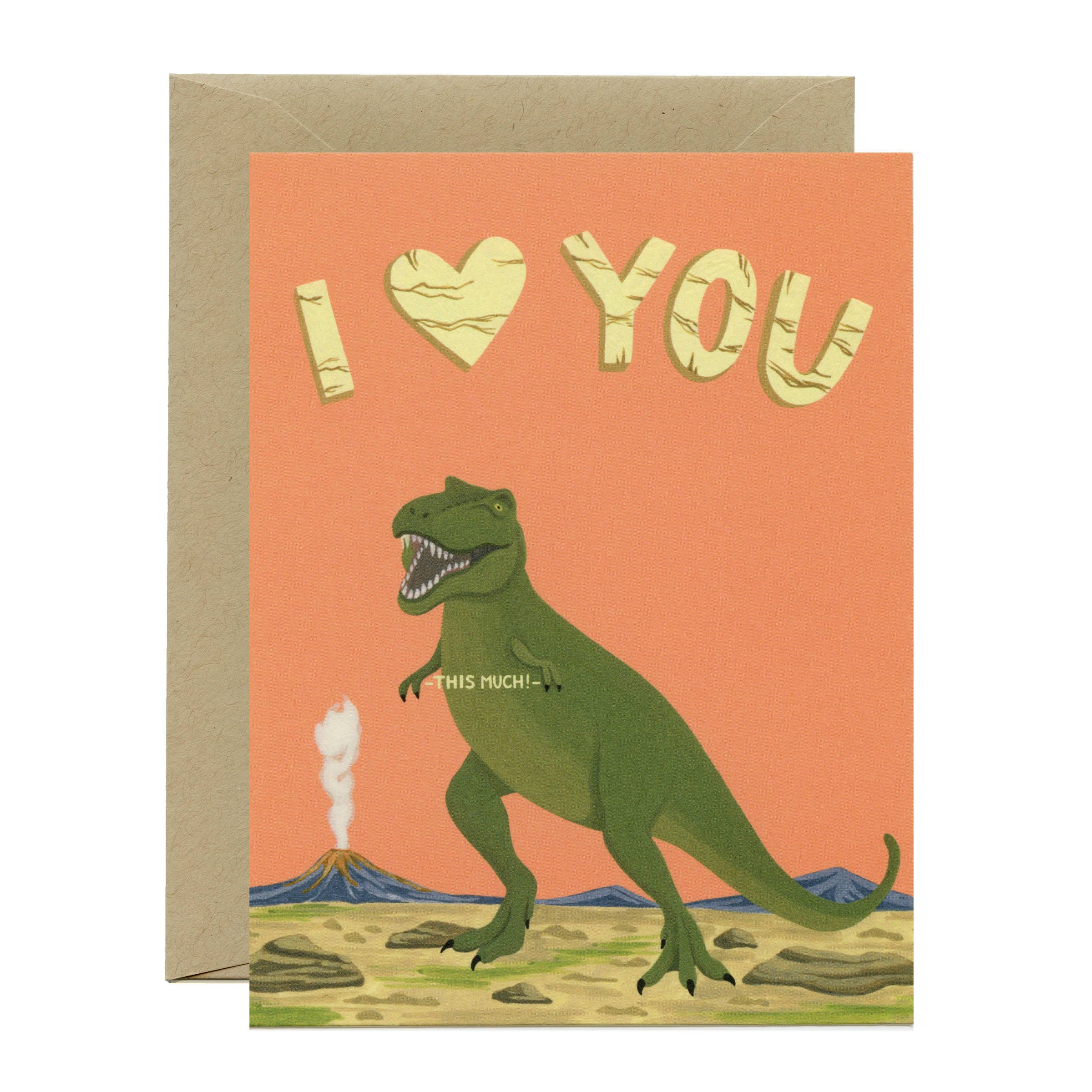 T-rex Dinosaur Love Card - "i Love You This Much" - ID: LOV137 - Etsy