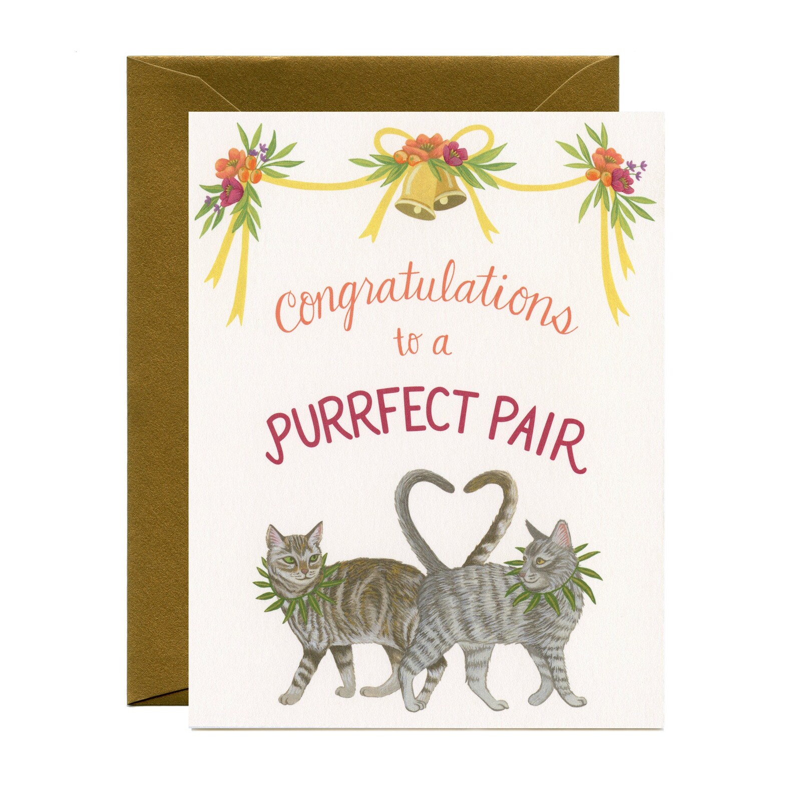 Cats in Love Wedding Card congratulations to a - Etsy