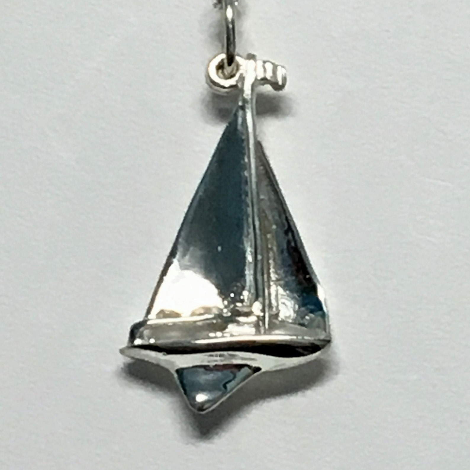Silver Sail Boat Necklace- Nautical Pendant- Nautical Necklace- Ship ...