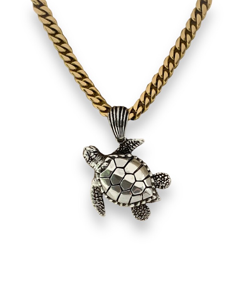 Turtle Pendant- 3D Turtle Pendant- 925 Sterling Silver Turtle Pendant ...