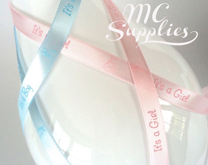 5 Yds,baby Ribbon,it's a Boy Ribbon,it's a Girl Ribbon,blue Ribbon,pink ...