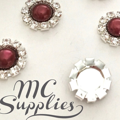 20MM Bling Round Decorative Flatback Crystal Pearl Buttons - Etsy