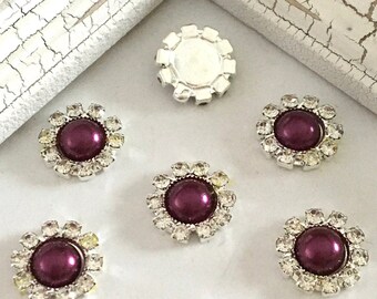 20MM Bling Round Decorative Flatback Crystal Pearl Buttons - Etsy