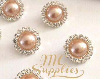 20MM Bling Round Decorative Flatback Crystal Pearl Buttons - Etsy