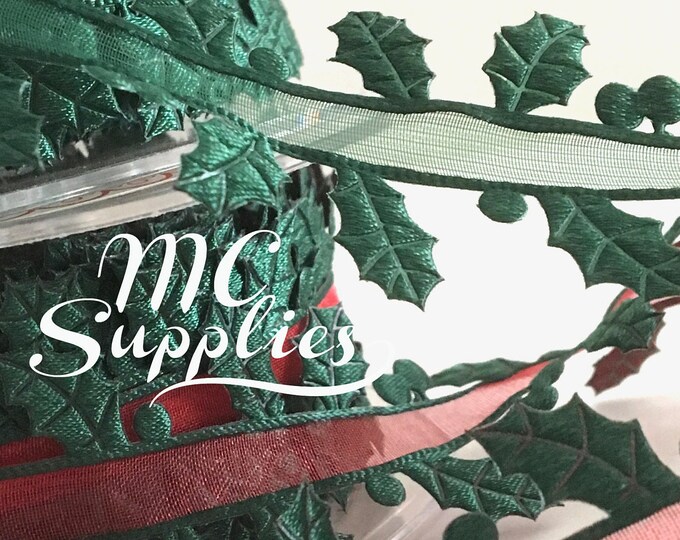 5 Yards 1" Leaves Trim, Green Leaves Trim, Leaf Ribbon Trim, Leaf ...